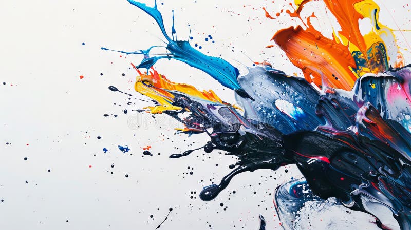 Artistic Splashes of Paint Forming Intriguing Patterns Stock ...