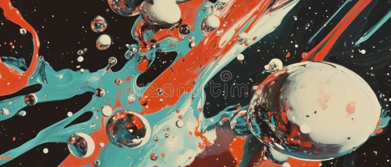 Artistic Splatter Texture with Vibrant Colors and Bubble Effects ...