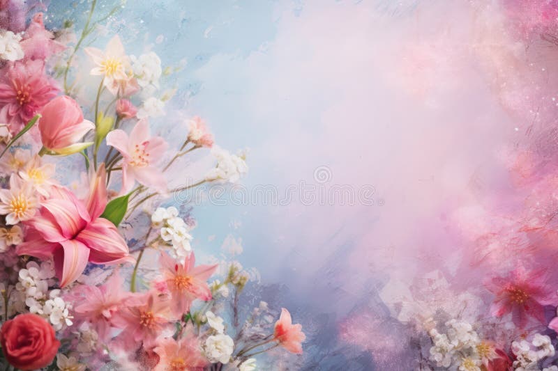 Artistic Spring Flowers Frame Background Stock Illustration ...