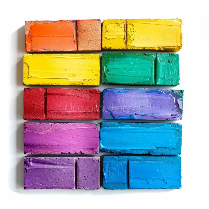 Artistic Stacked Colorful Bricks Stock Photo - Image of colorful ...