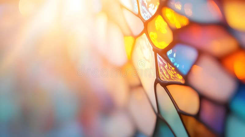 Artistic Stained Glass with a Mix of Rich Colors and Soft Reflections ...