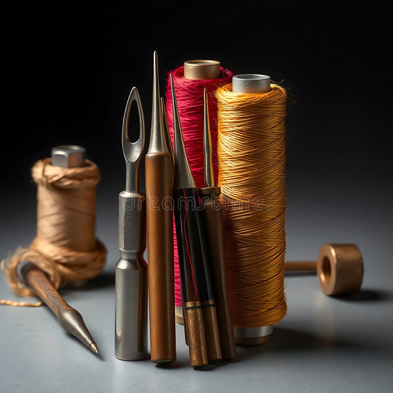 An Artistic Still Life of Different Threading Tools with Dramatic ...