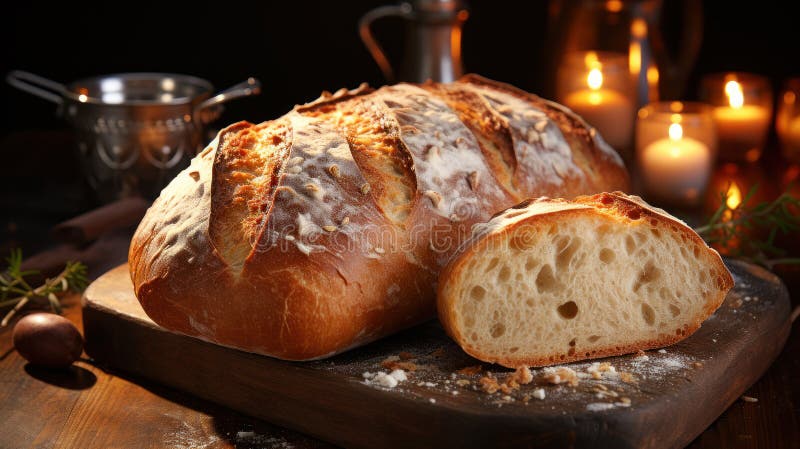 Artistic Still Life: Hyper-Detailed Isolated Bread on Table Stock ...