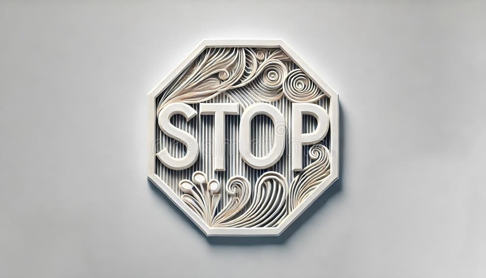 Artistic Stop Sign with Intricate Designs- AI Generated Stock Image ...