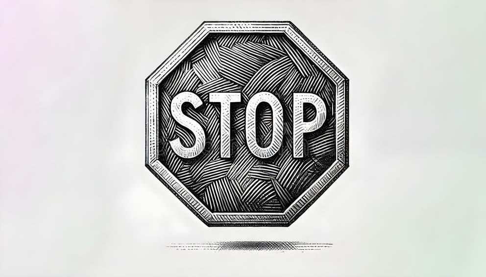Artistic Stop Sign with Intricate Designs- AI Generated Stock ...