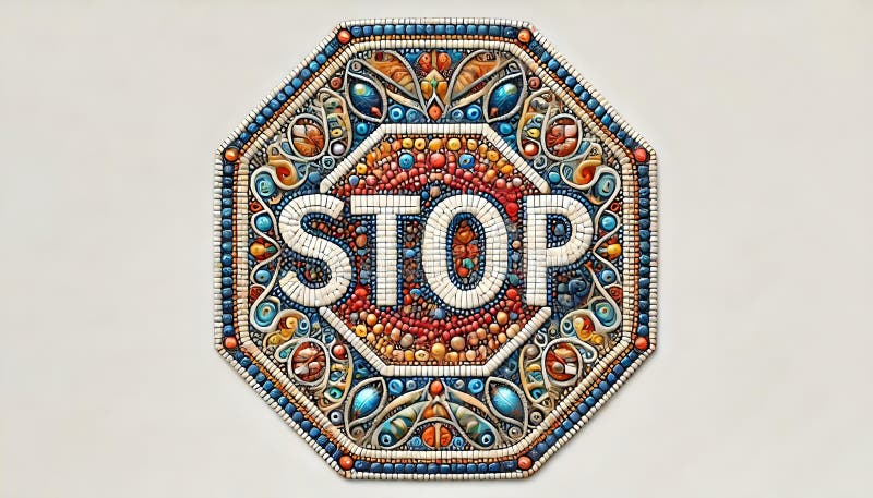 Artistic Stop Sign with Intricate Designs- AI Generated Stock Photo ...