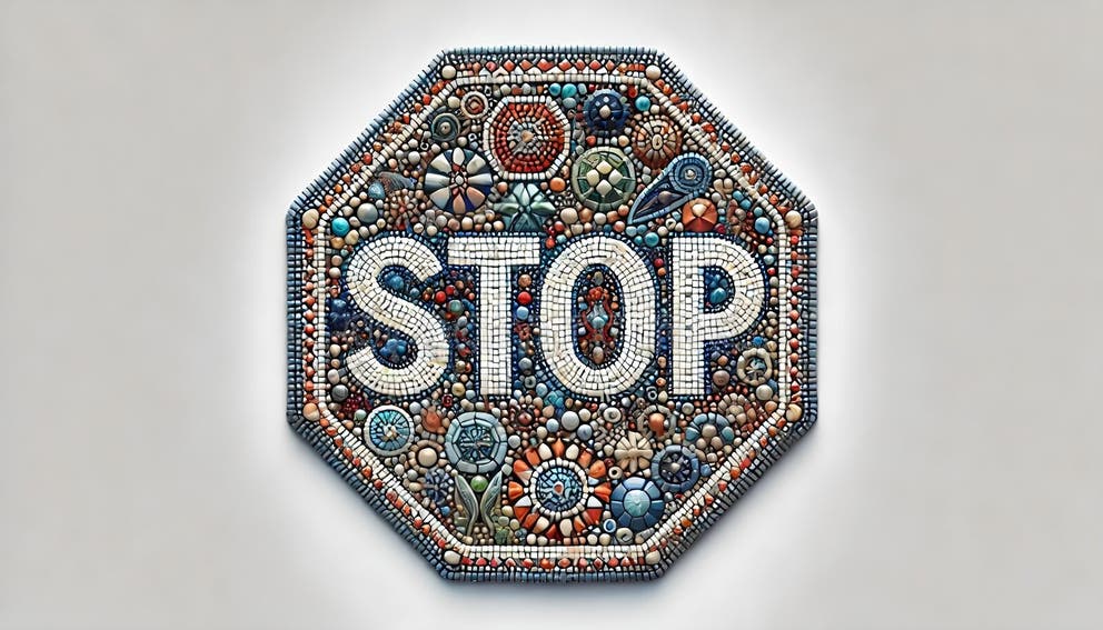 Artistic Stop Sign with Intricate Designs- AI Generated Stock Image ...