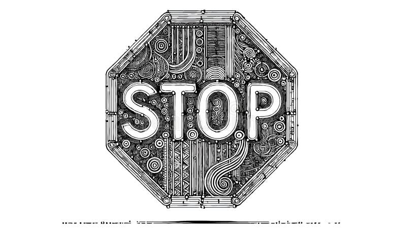 Artistic Stop Sign with Intricate Designs- AI Generated Stock ...