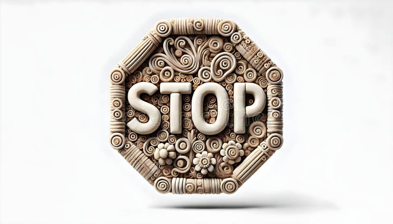 Artistic Stop Sign with Intricate Designs- AI Generated Stock ...
