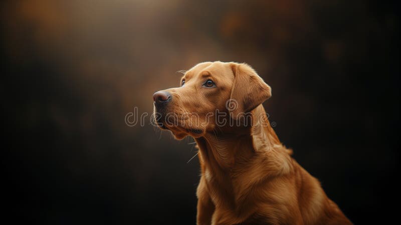 Artistic Studio Portrait of a Brown Labrador Retriever, Profile View ...
