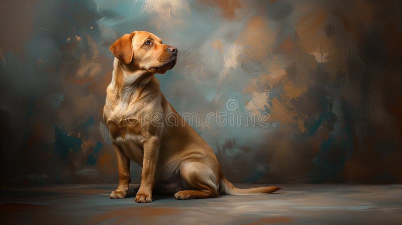 An Artistic Studio Portrait of a Labrador Retriever, Profile View, with ...