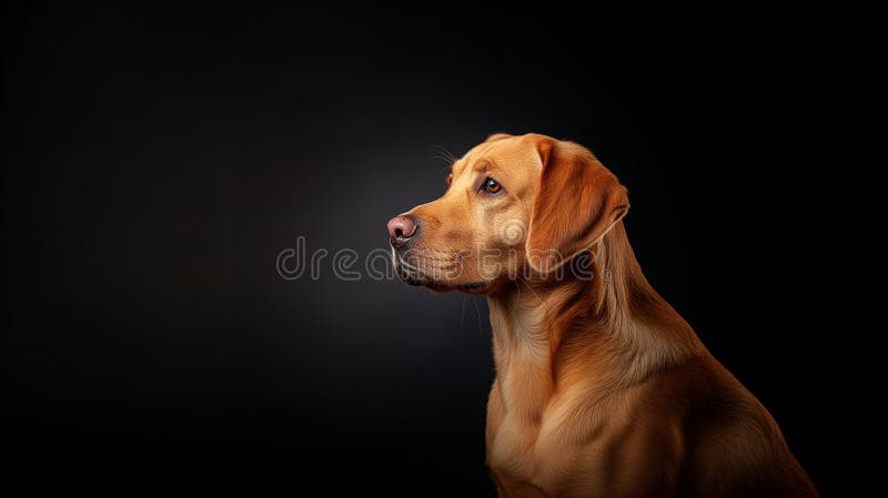 Artistic Studio Portrait of a Labrador Retriever, Profile View with a ...
