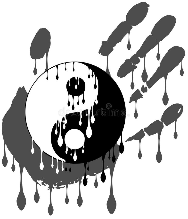 Artistic Tao with Drops and Hand Isolated Stock Vector - Illustration ...