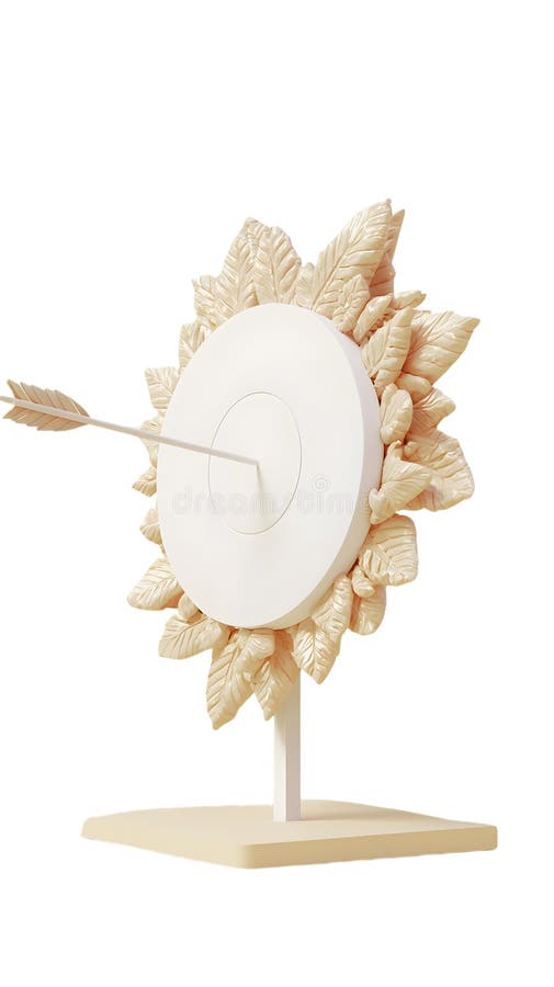 Artistic Target with Leaf Design and Arrow Stock Illustration ...