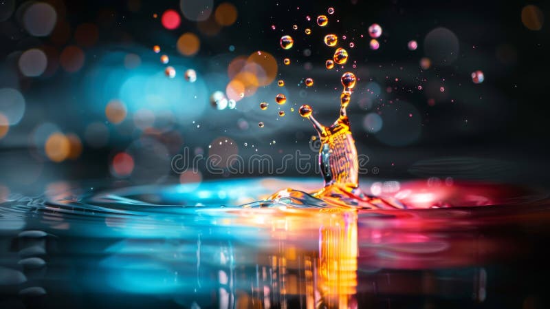 Artistic Tech. Captures Colorful Water Splashes in Low Light, Creating ...