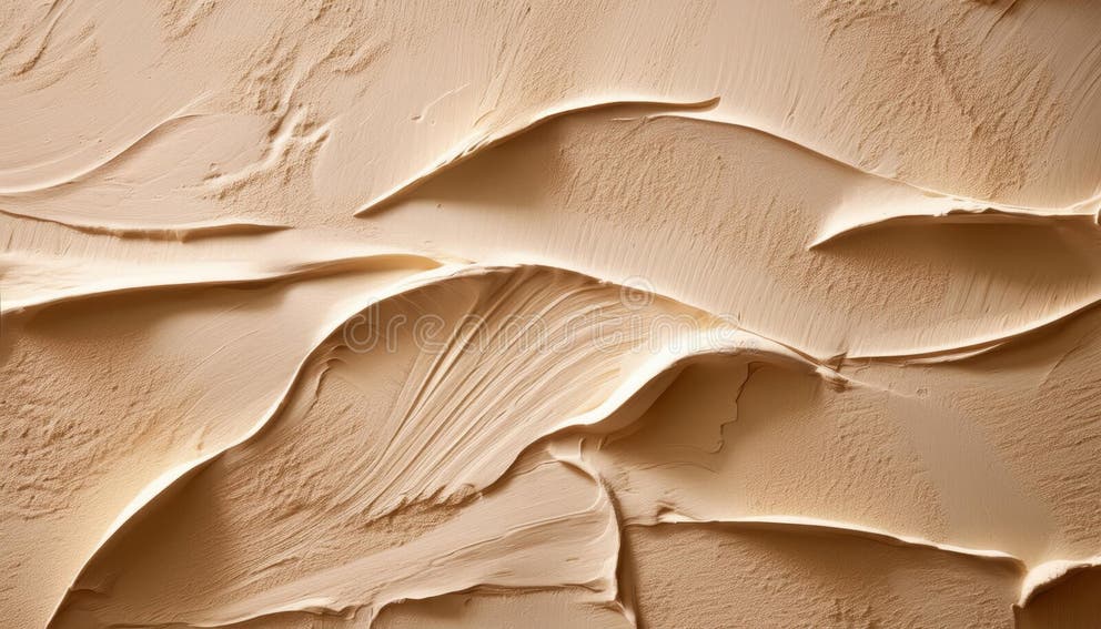 Artistic Texture of Smooth and Flowing Cream-colored Plaster with Light ...