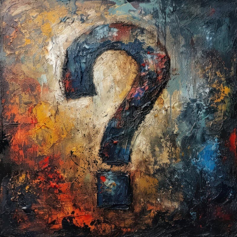 Artistic Textured Painting of Question Mark, Vibrant Abstract ...