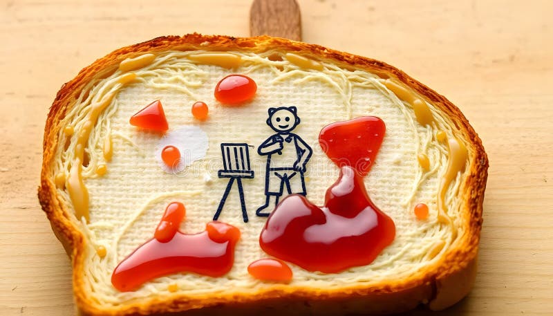 Artistic Toast: a Whimsical Breakfast Masterpiece with a Tiny Painter ...