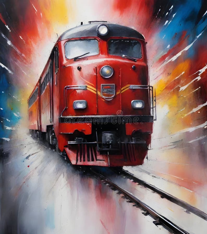 Artistic Train in Dynamic Motion Stock Photo - Image of contemporary ...