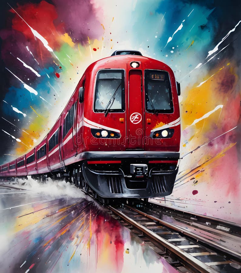 Artistic Train in Dynamic Motion Stock Photo - Image of rail ...