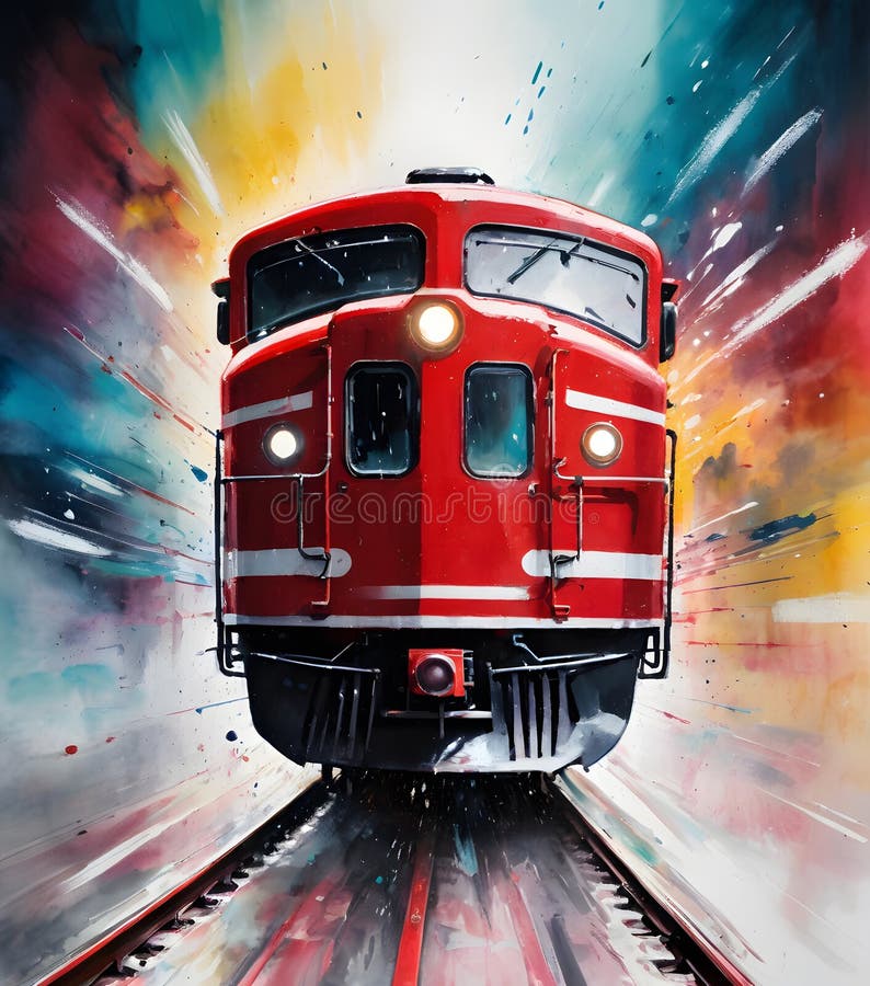 Artistic Train in Dynamic Motion Stock Photo - Image of kinetic ...