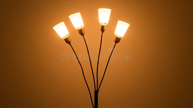 Artistic Tree-shaped Lamp with Luminous Bulbs and Metal Branches ...