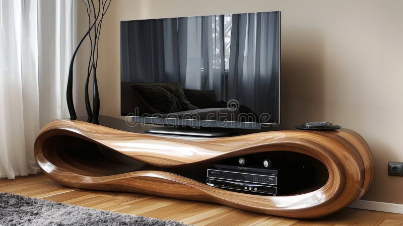 Artistic TV Console Statement Piece Stock Illustration - Illustration ...