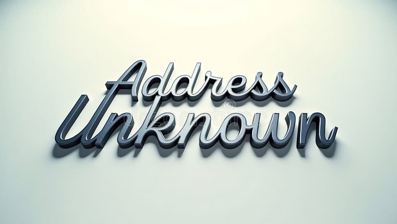 Artistic Typography Displaying the Phrase Address Unknown on a Simple ...