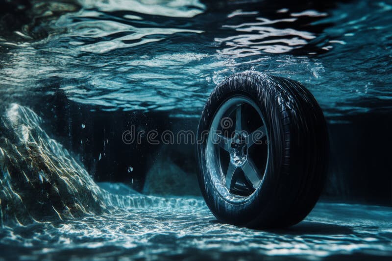 Artistic Underwater Wheel Reflection Stock Illustration - Illustration ...