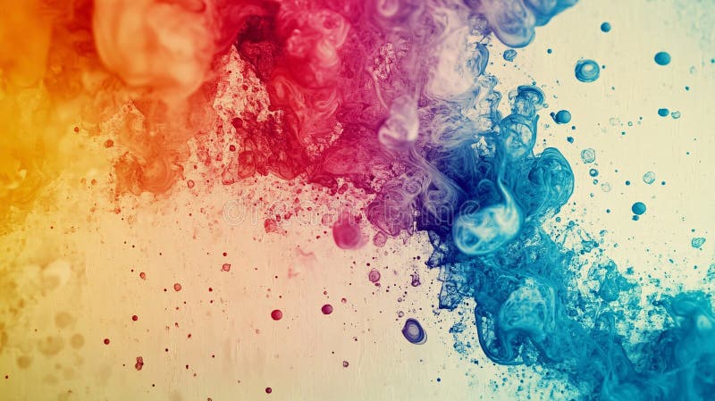 Artistic and Unique, Colorful Ink Blots on a Textured Background Create ...