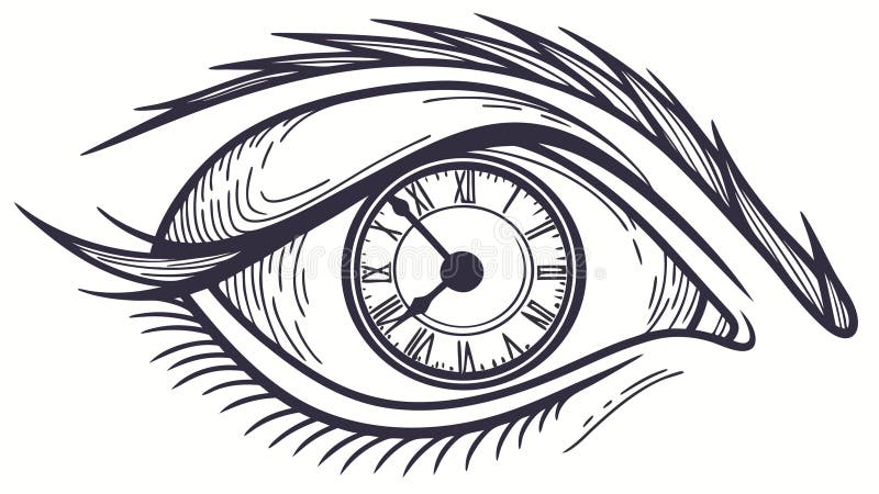 Eye As a Clock, Concept of Time Perception Vector. Vector Design ...
