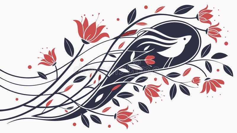 Abstract Bird Flight, Dynamic Floral Swirls, Vector Design Generative ...