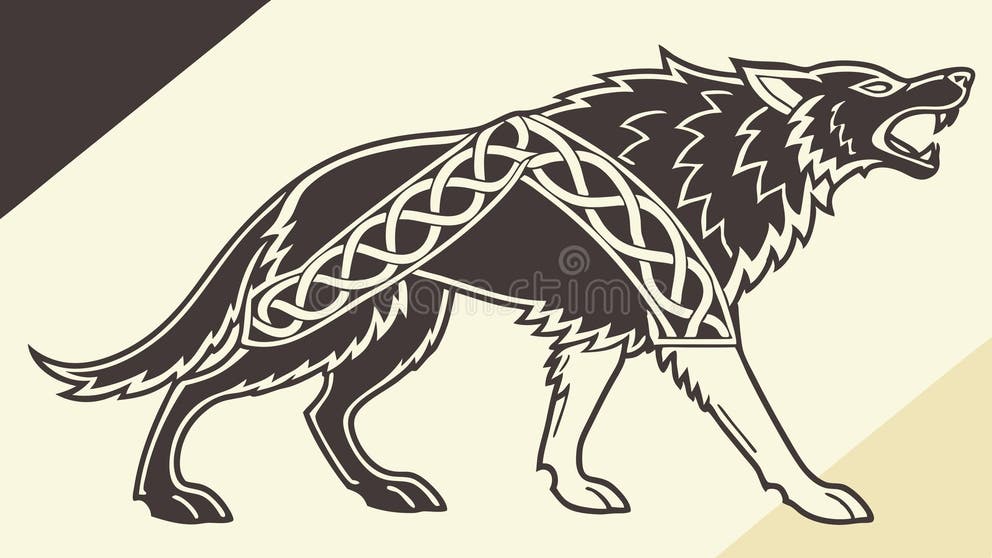 Stylized Wolf with Tribal Pattern, Wild and Artistic, Vector Design ...