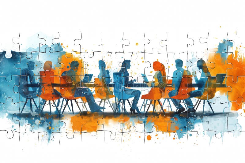 Animated Team Discussion at Work AI Generated Stock Illustration ...