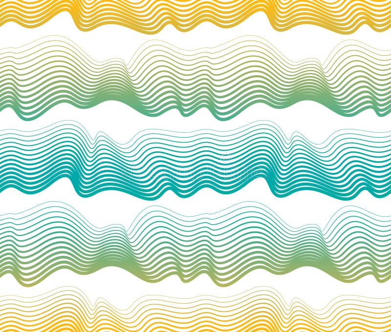 Artistic Vector Seamless Pattern With Stylized Multicolored Wave Stock