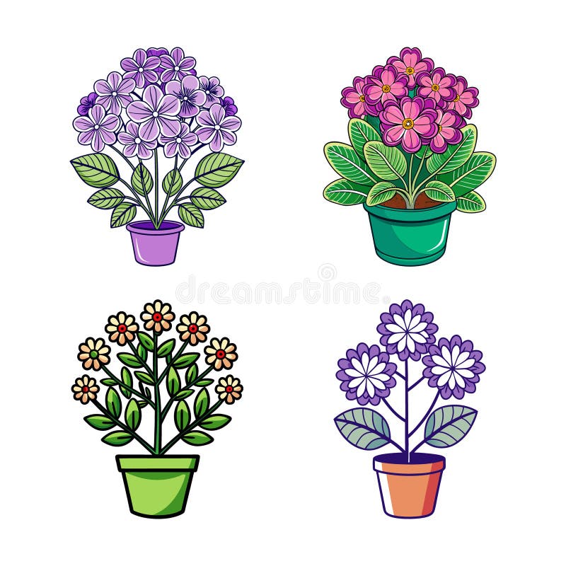 Artistic Verbena Houseplant Design Stock Illustrations – 16 Artistic ...