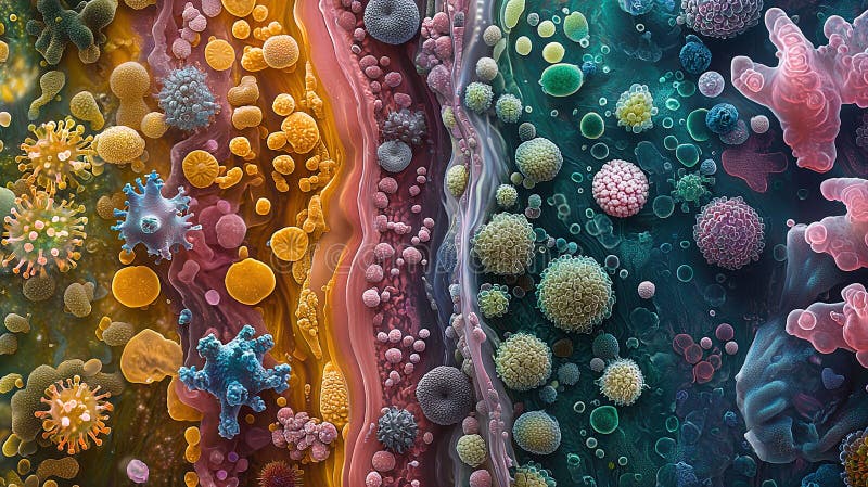 An Artistic and Vibrant Display of Microscopic Organisms and Cell ...