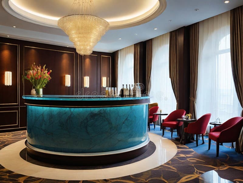 The Lobby of a Luxurious Hotel, Generated by AI. Stock Illustration ...