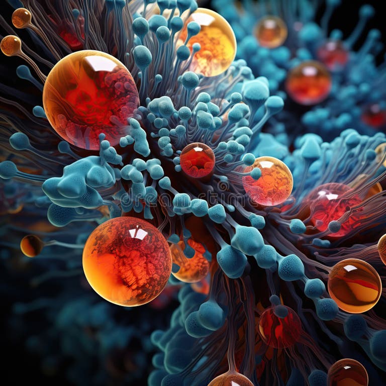 Artistic View of Colorful Objects Under Electron Microscope Stock ...