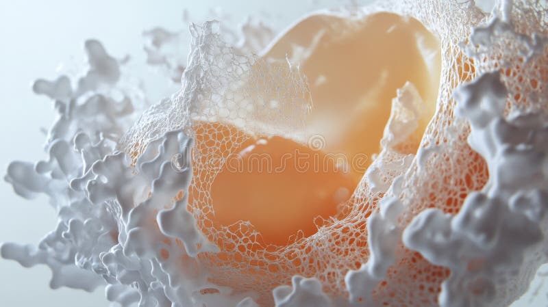 Artistic Visualization of Eggshell Membrane with Bubbles and Texture ...