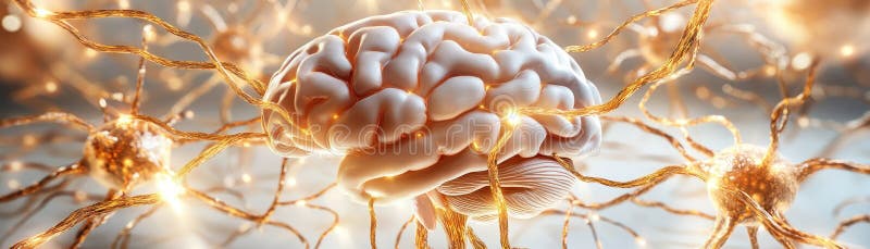 Artistic Visualization a Human Brain Neurons Intertwined Like Roots ...