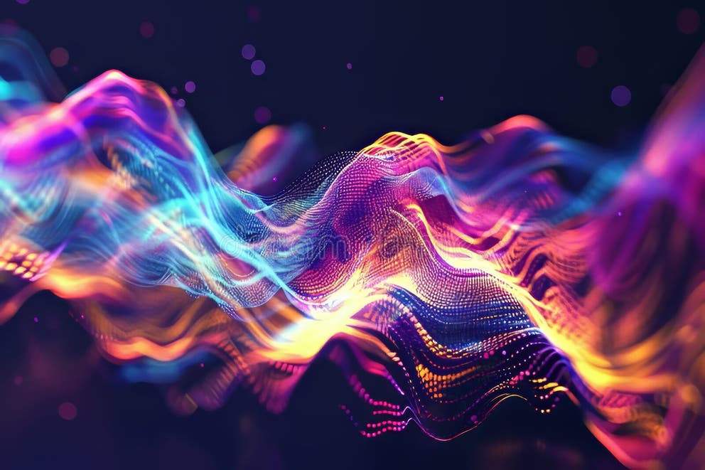 Artistic Visualization of Sound Wave Patterns Stock Illustration ...