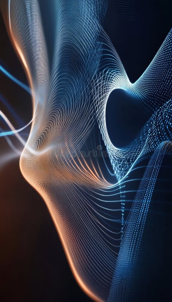 Artistic Visualization of Sound Waves Entering the Ear, Highlighting ...