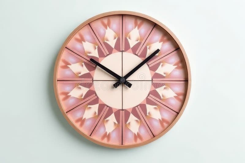 Artistic Wall Clock with Geometric Design and Pastel Colors Stock ...