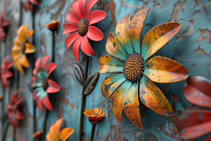 Artistic Wall Decorations Made from Recycled Metal Pieces. AI Generated ...