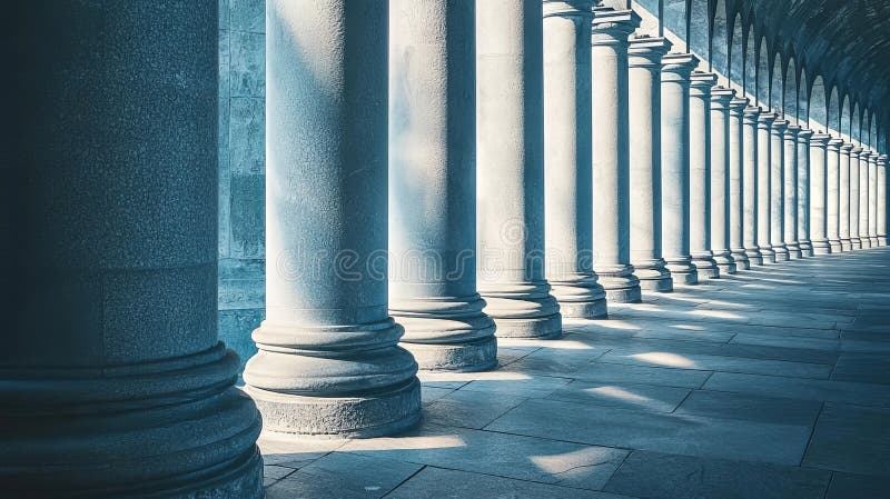 An Artistic Wall with Depth of Field is Formed Using Concrete Columns ...