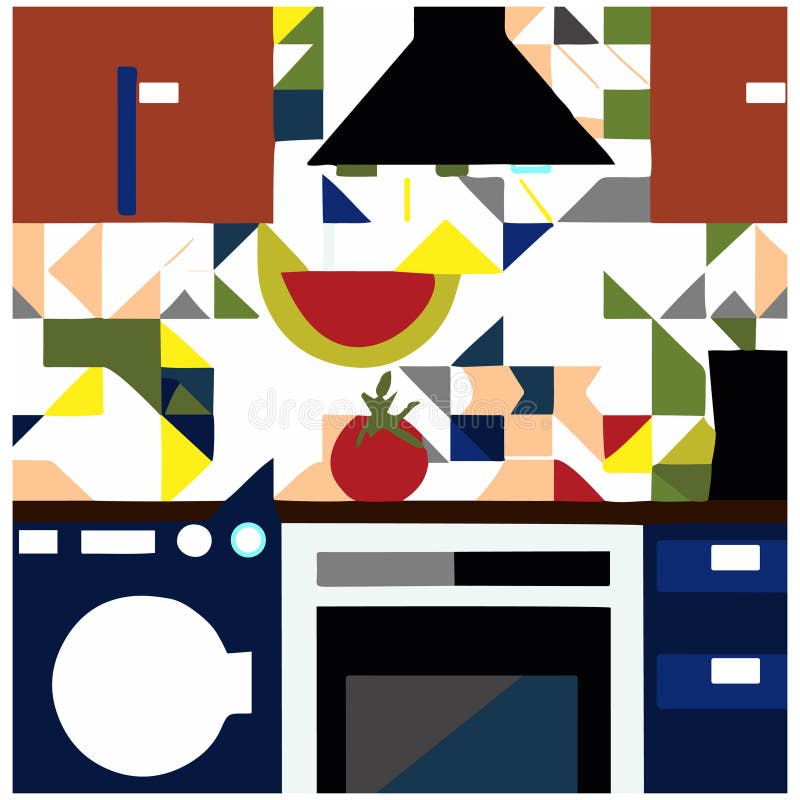 Wall Mural Kitchen Stock Illustrations – 426 Wall Mural Kitchen Stock ...