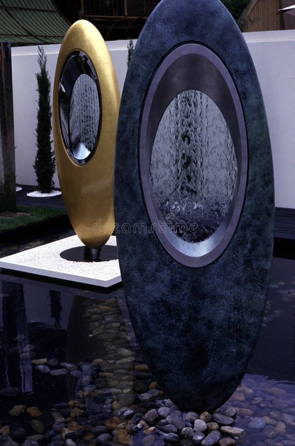 Artistic Water Features Enhance a Tranquil Garden Landscape with ...