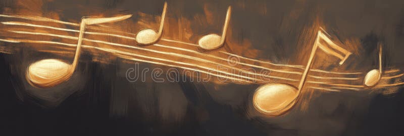 Artistic Waves of Musical Notes on Dark Canvas Stock Illustration ...
