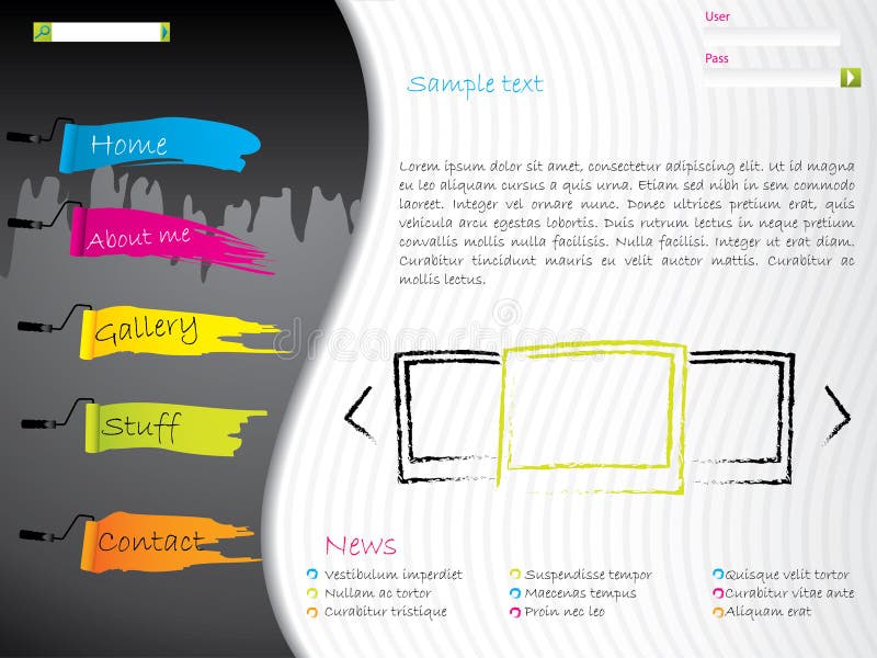 Art Creative Paint Website Template Design Stock Vector - Illustration ...